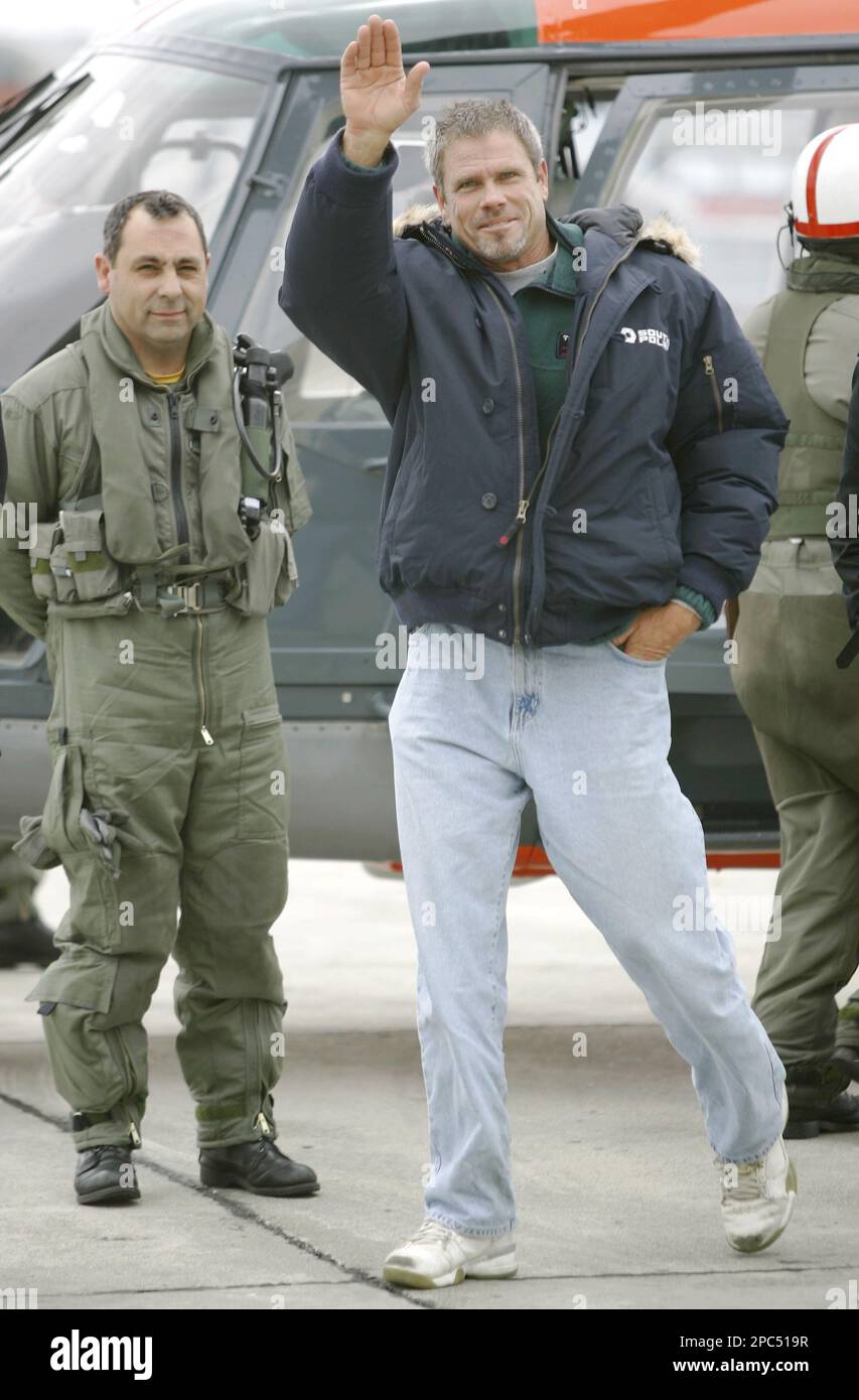 American sailor Ken Barnes, 47-years old from Newport Beach, waves upon ...