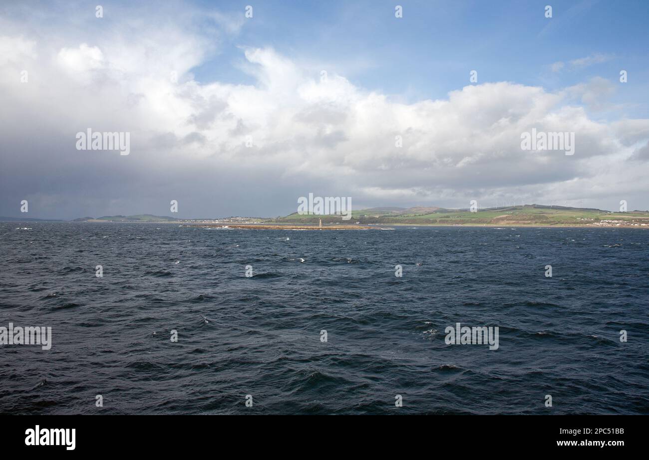 A view of Ardrossan Harbour from the ferry Caledonian Isles travelling ...