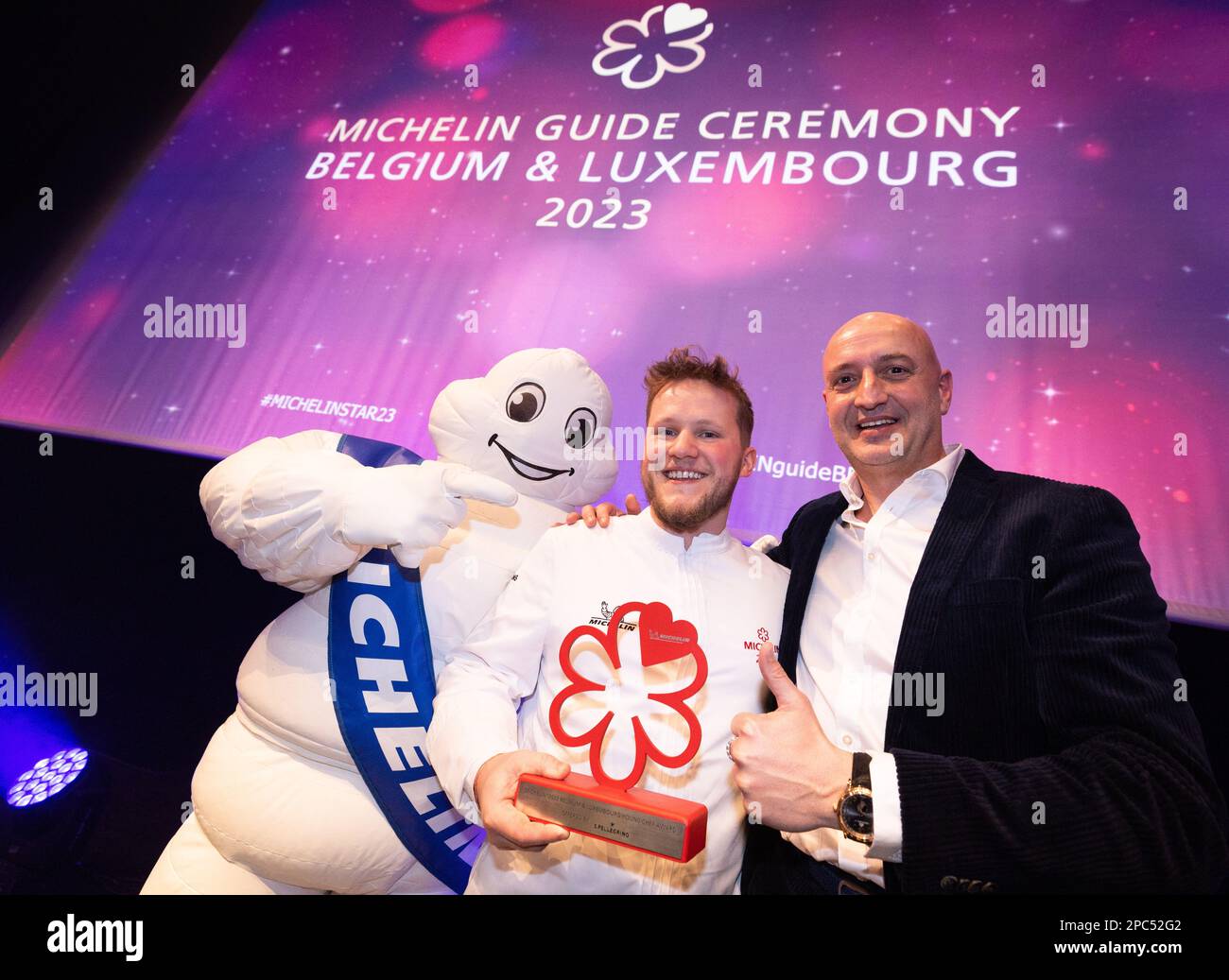 Young Chef award winner Mathieu Vande Velde of Le Roannay and David ...