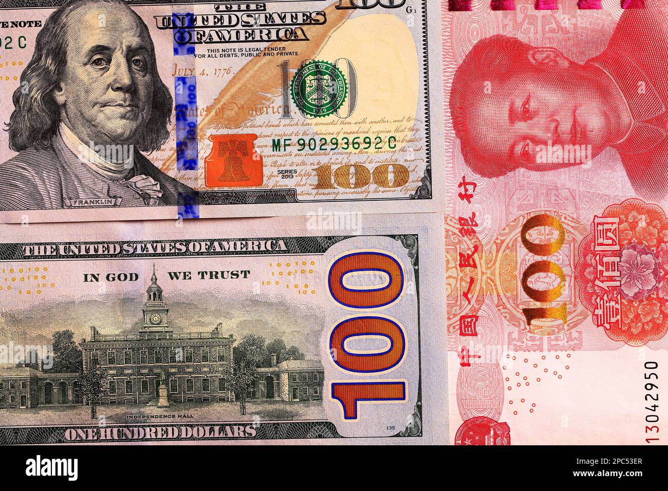 Chinese flag dollar bill hi-res stock photography and images - Alamy