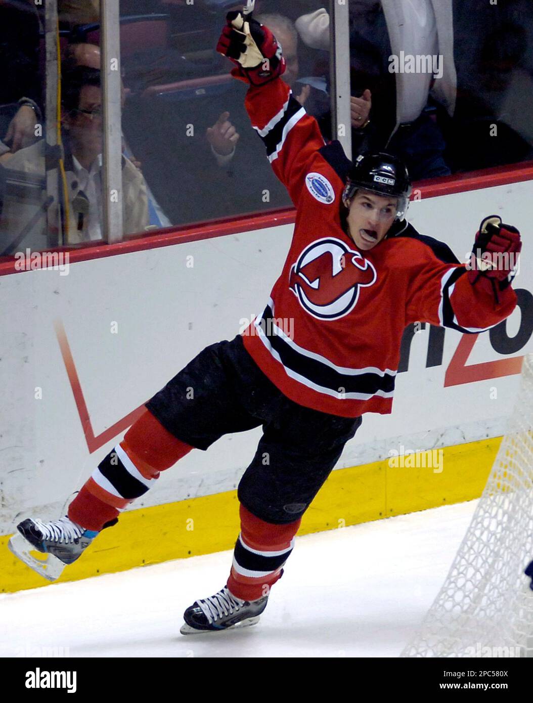 New Jersey Devils' Zach Parise celebrates his goal during first period ...