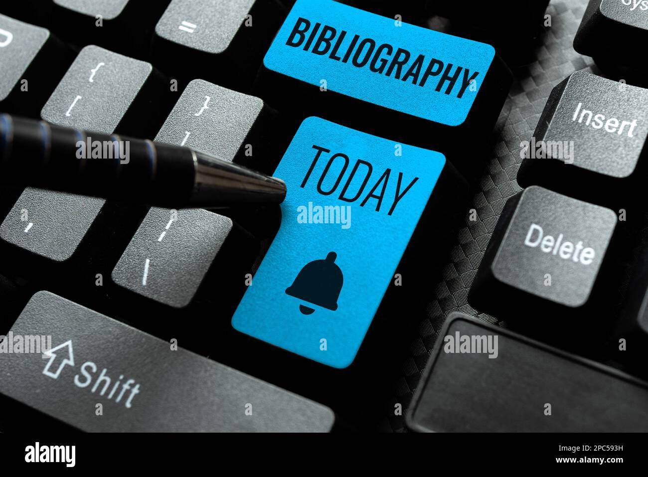 Inspiration showing sign Bibliography. Business overview a list of ...
