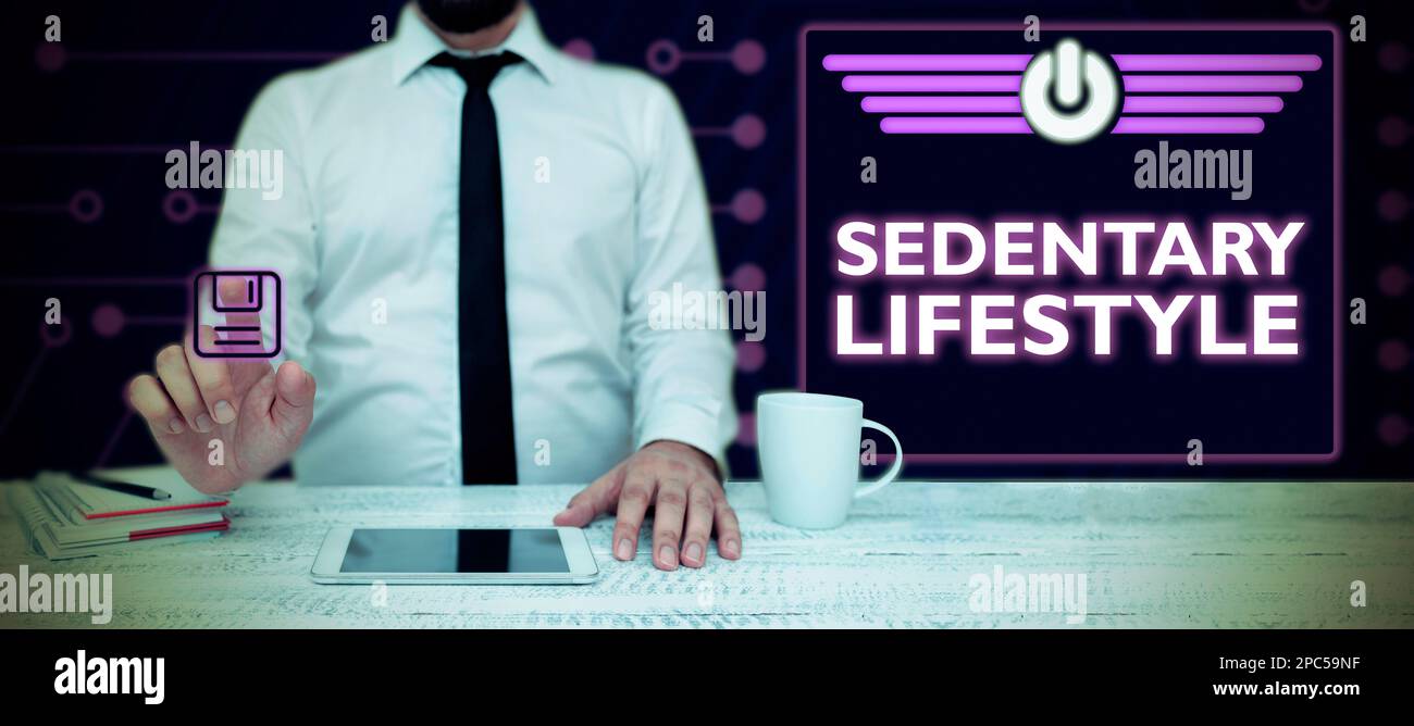 Inspiration showing sign Sedentary Lifestyle. Business showcase ways ...