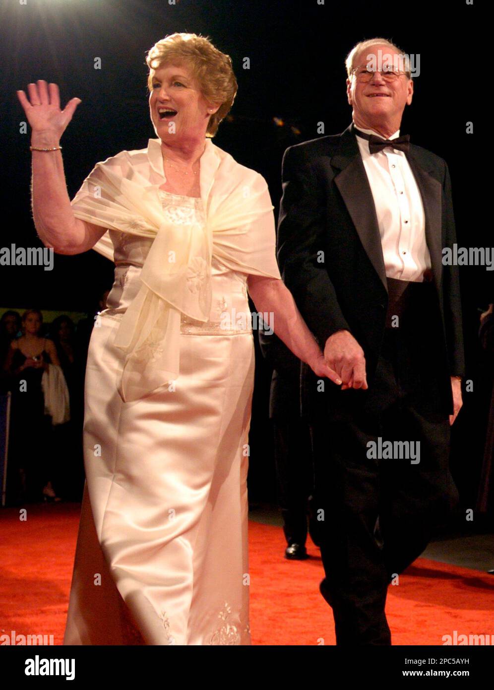 Connecticut Gov. M. Jodi Rell, left, and her husband, Lou, make their ...