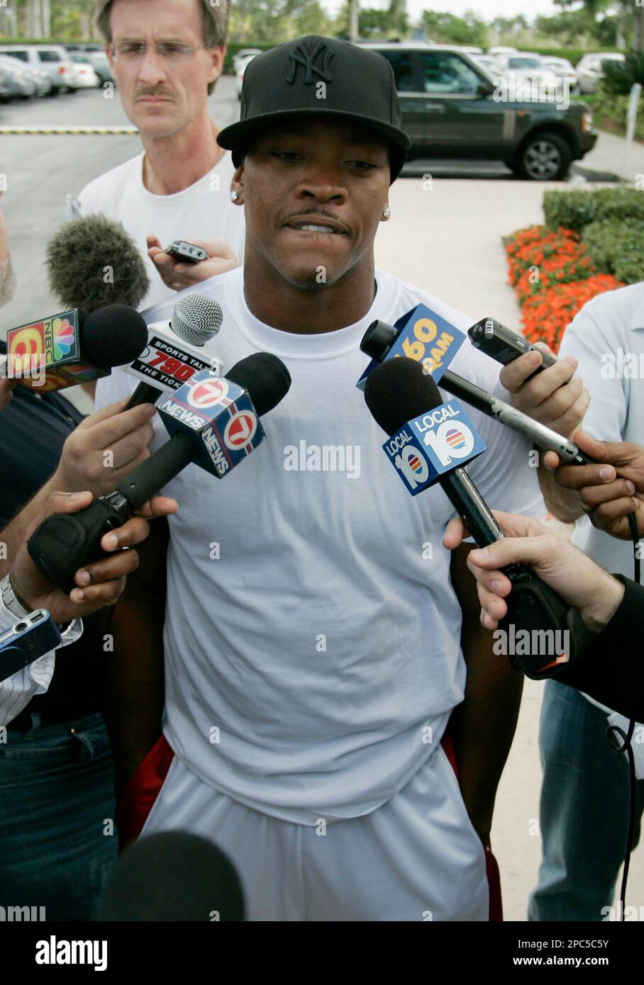 Miami Dolphins cornerback Will Allen talks to the media at the team's ...