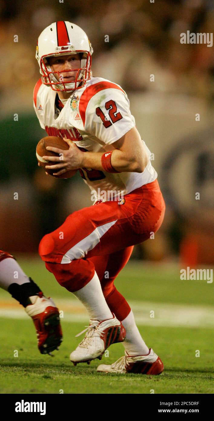 Louisville quarterback Brian Brohm (12) looks to pass against Wake ...