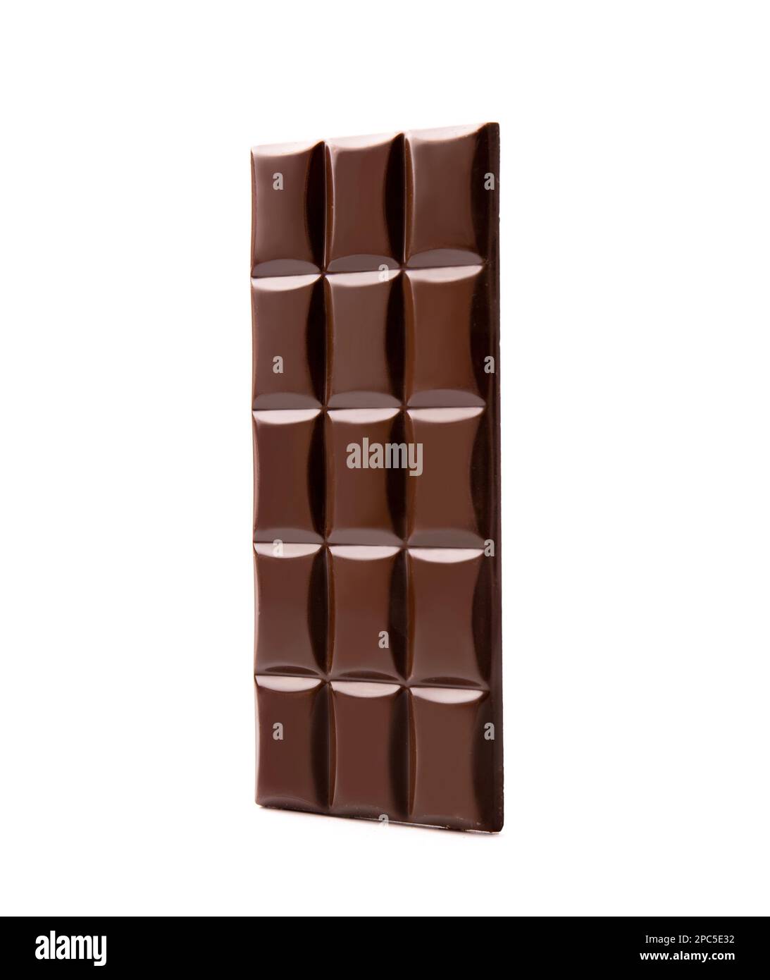 Dark chocolate bar isolated on white background. Whole slab of dark ...