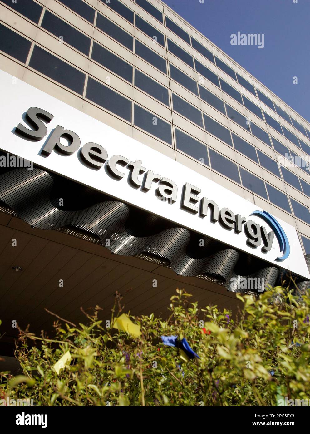 A Spectra Energy sign replaces a Duke Energy sign at the natural gas ...