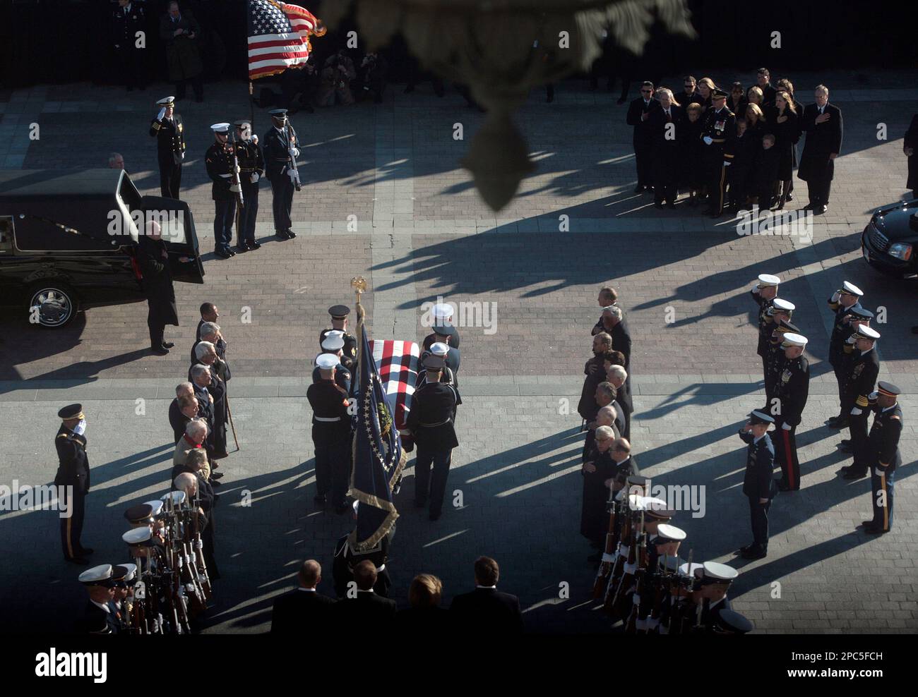 Former President Gerald Ford's casket is carried from the U.S. Capitol ...