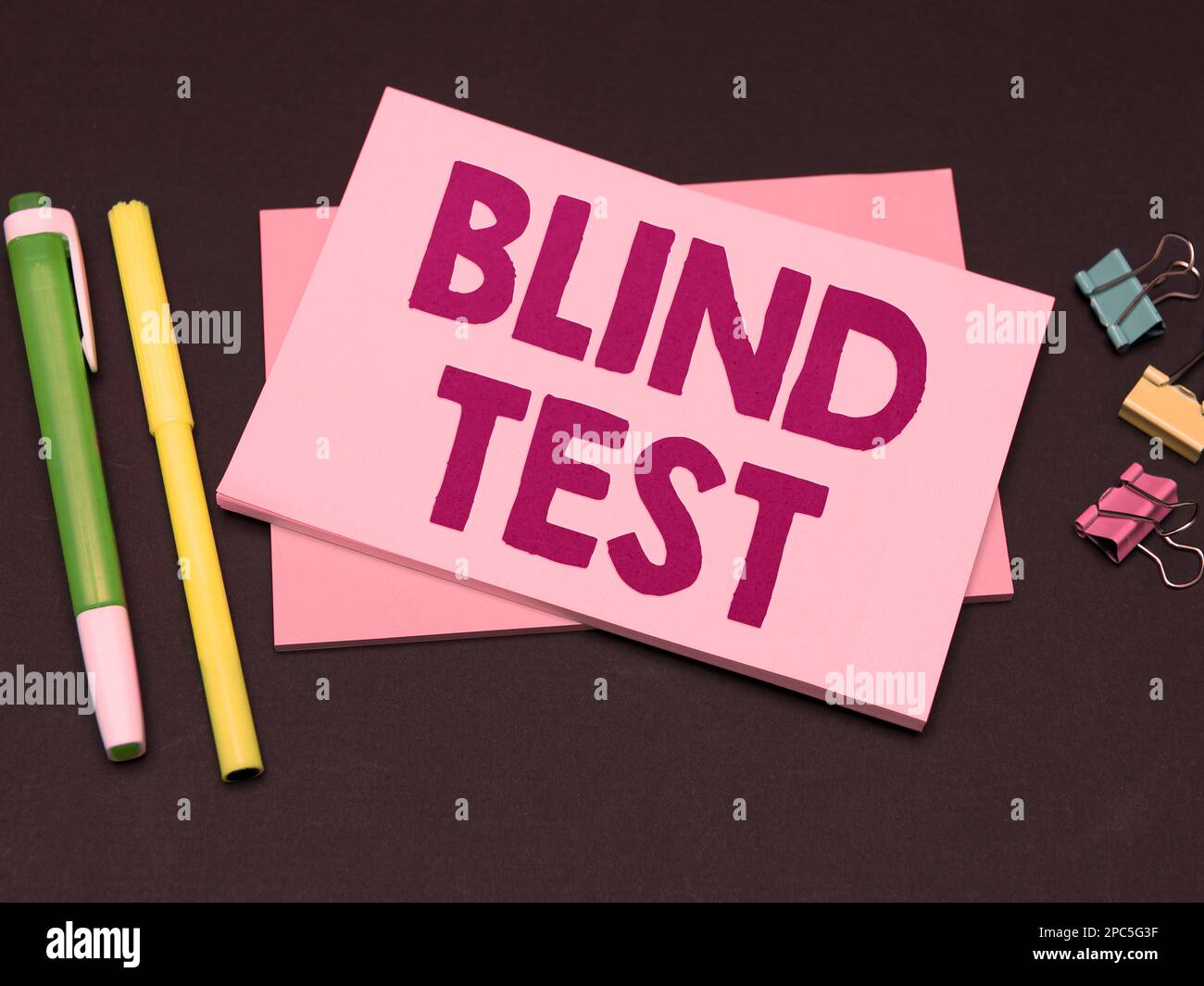 Handwriting text Blind Test. Business concept Social engagement with a ...