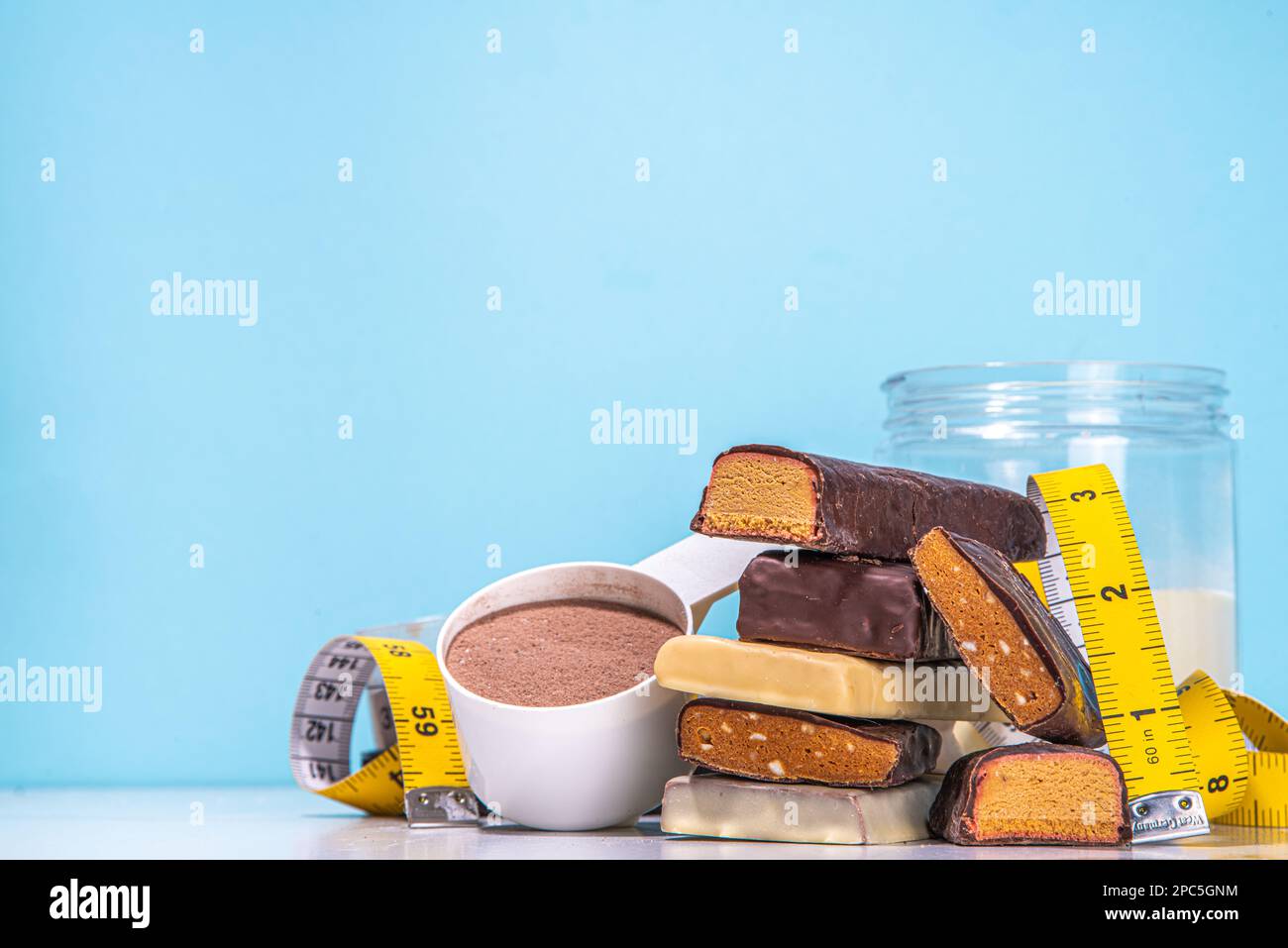 Set of various energy protein bar. Different taste of protein bars and ...