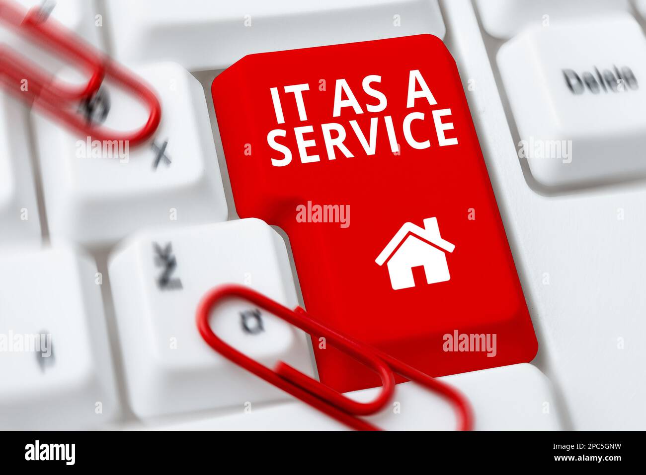 Hand writing sign It As A Service. Business showcase information ...