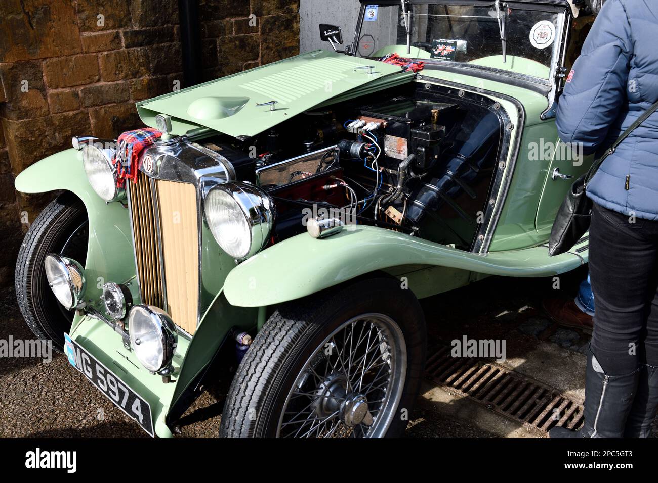 Hook Norton, Oxfordshire, England, uk. MG Sports Car on Static Display ...