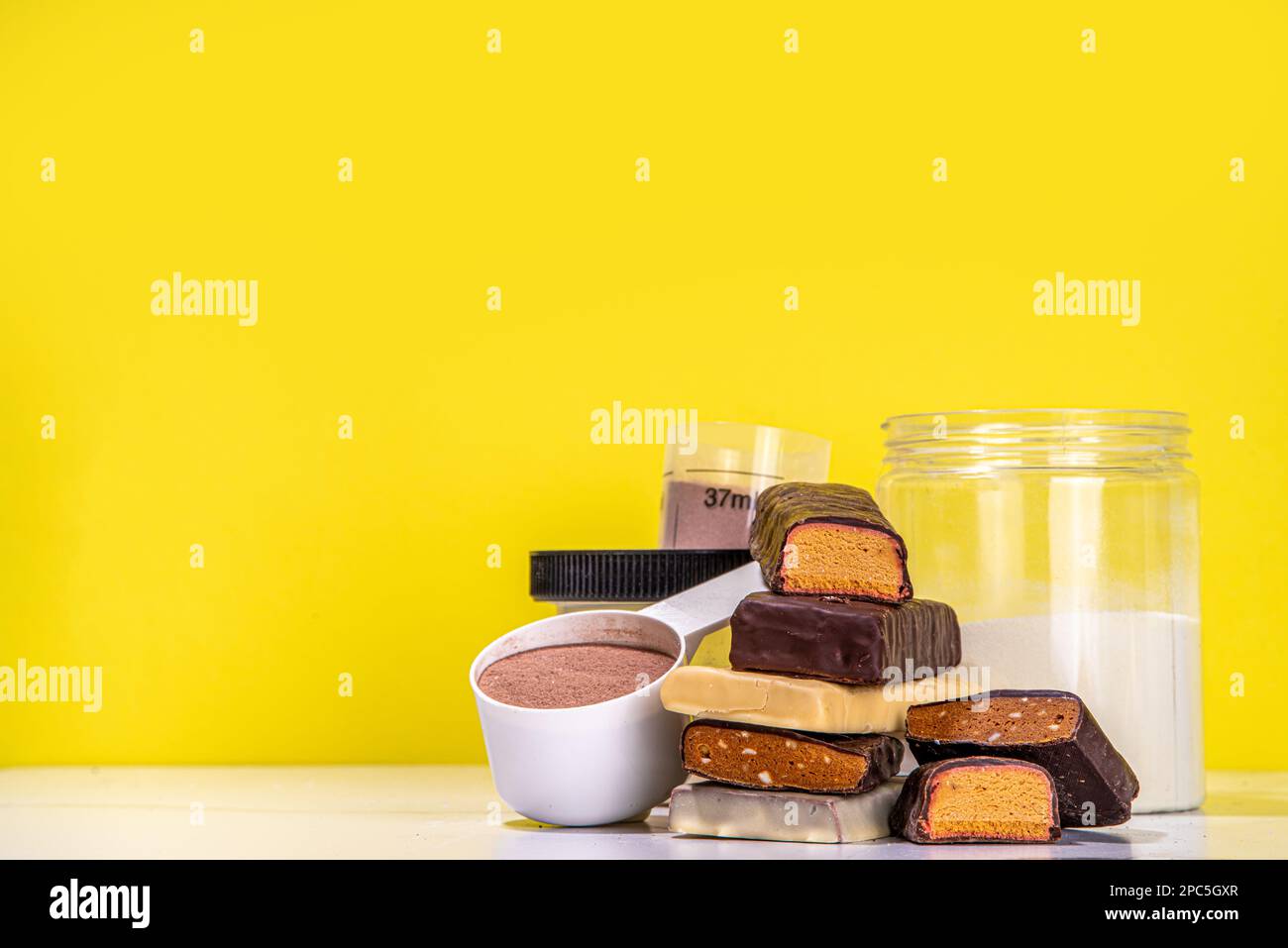 Set of various energy protein bar. Different taste of protein bars and ...