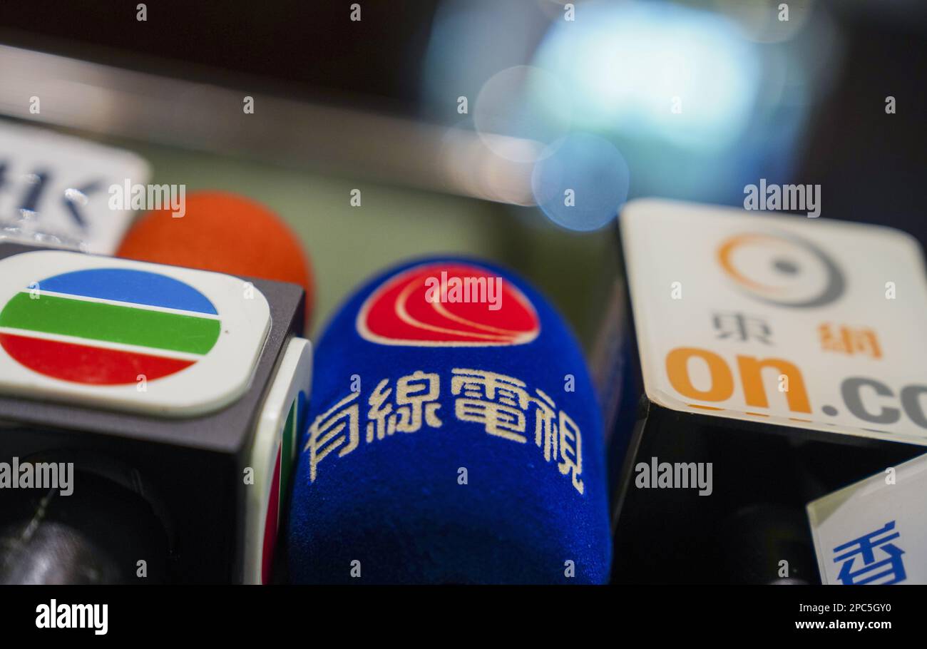 The broadcaster Cable TV staff is working at Legco in Tamar. Hong ...