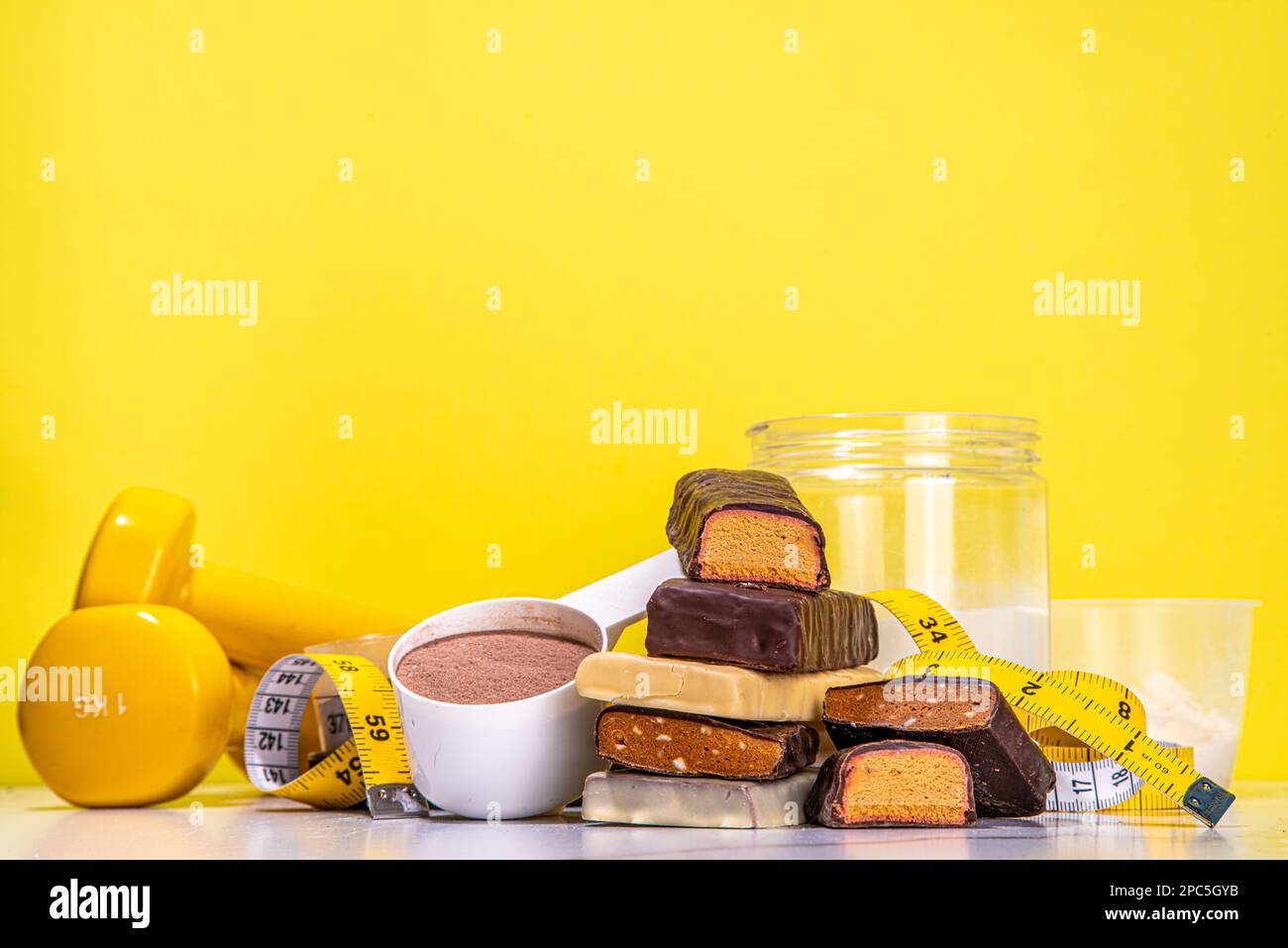 Set of various energy protein bar. Different taste of protein bars and ...