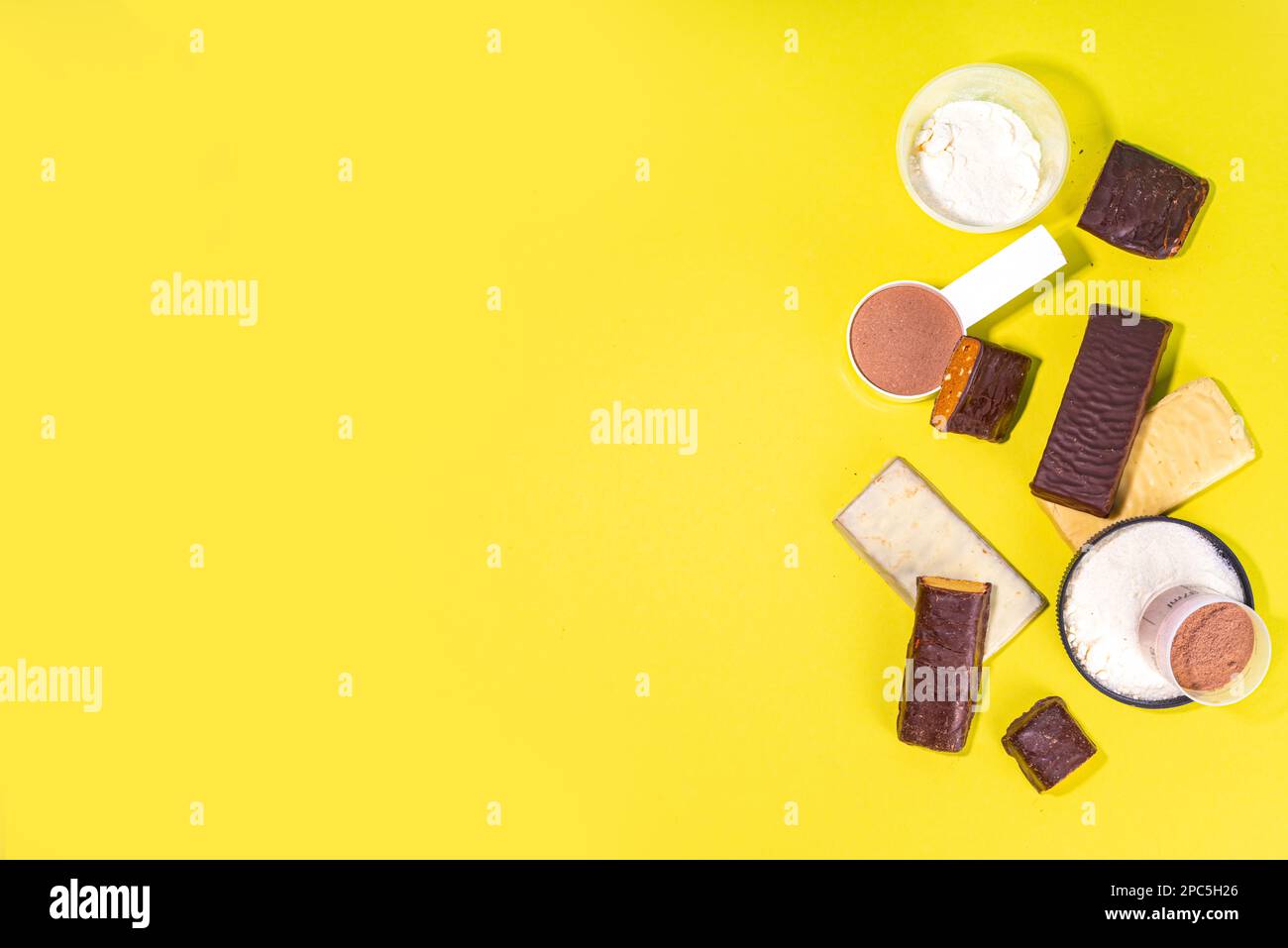 Set of various energy protein bar. Different taste of protein bars and ...