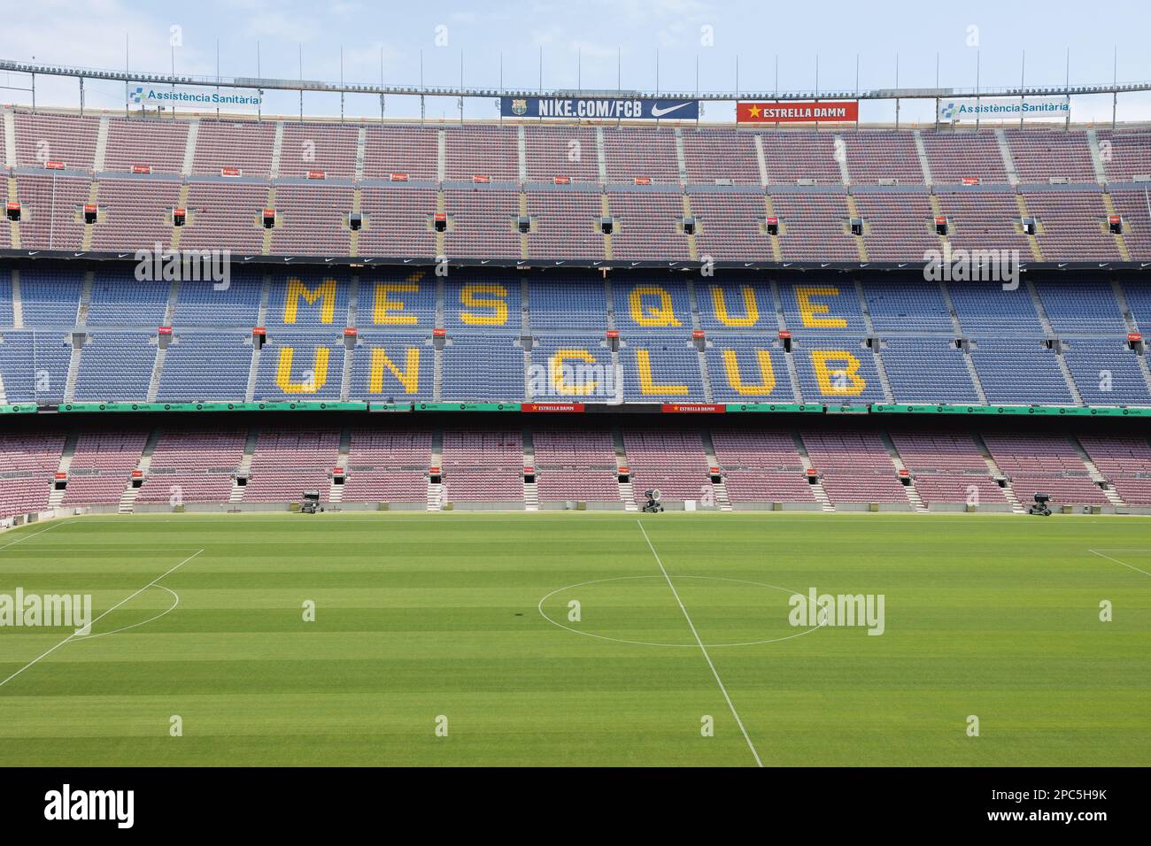 View from the highest Seats of the F.C. Barcelona Soccer Stadium, Camp ...