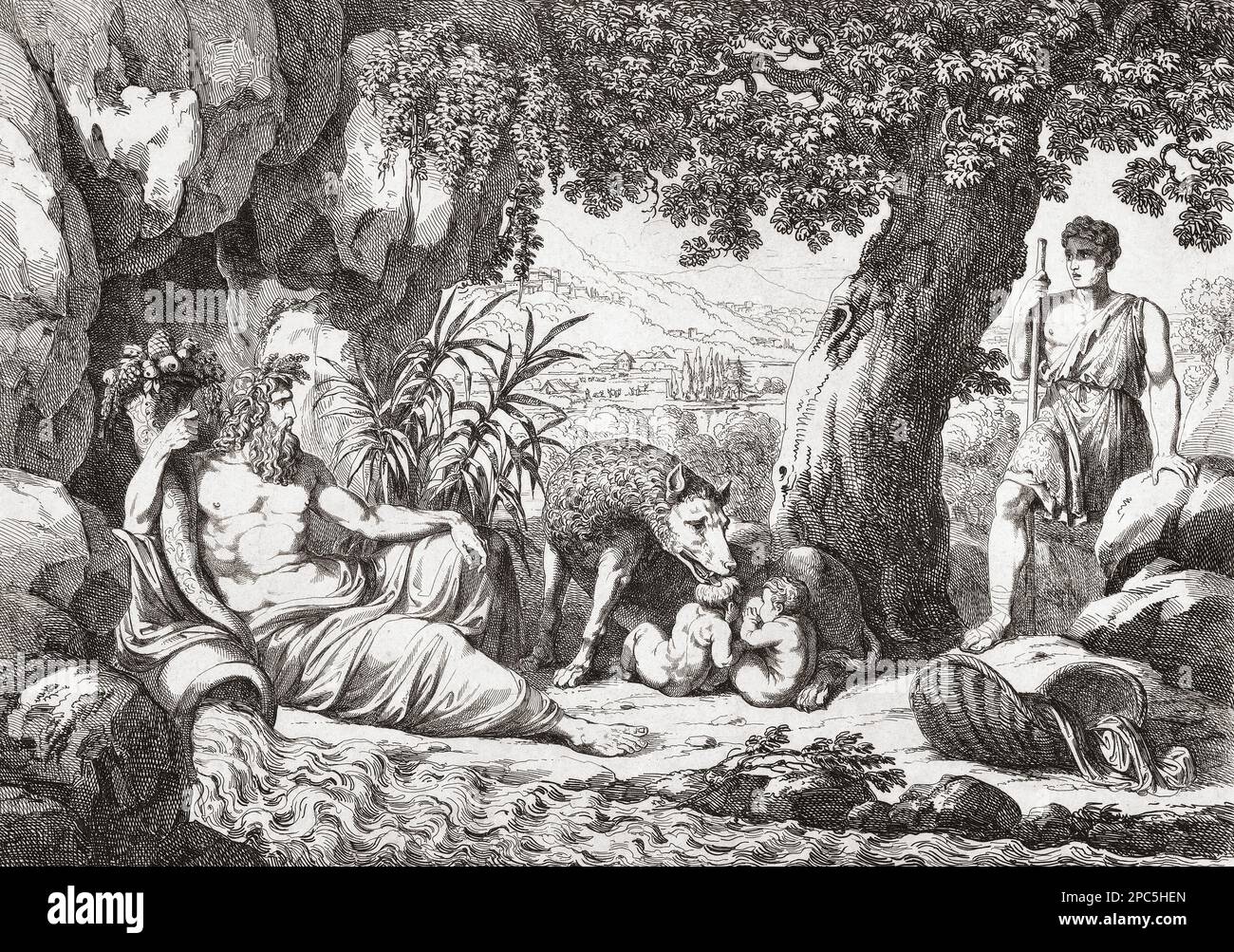 Romulus and Remus are discovered by the shepherd Faustulus being ...