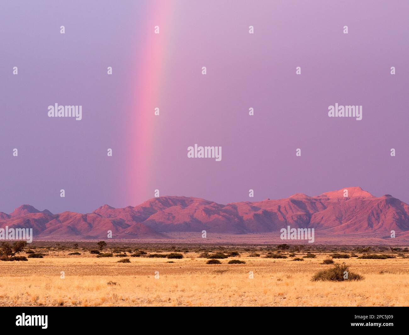 Rainbow over the Namib Desert, Namibia, Africa Stock Photo - Alamy