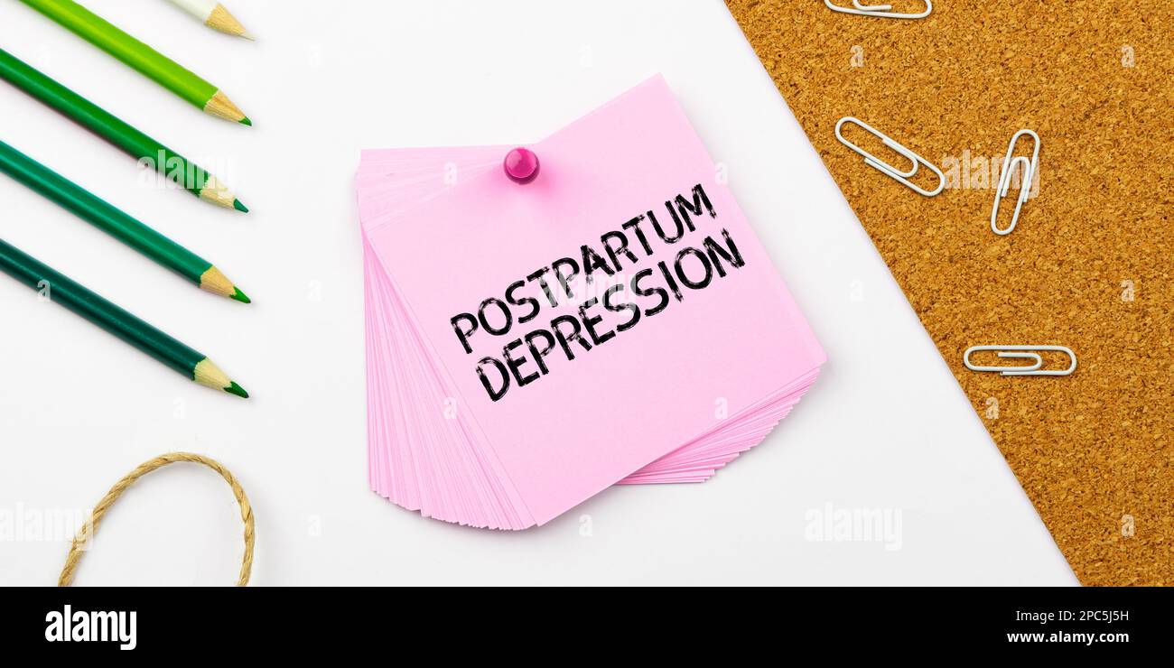 Inspiration showing sign Postpartum Depression. Word for a mood ...