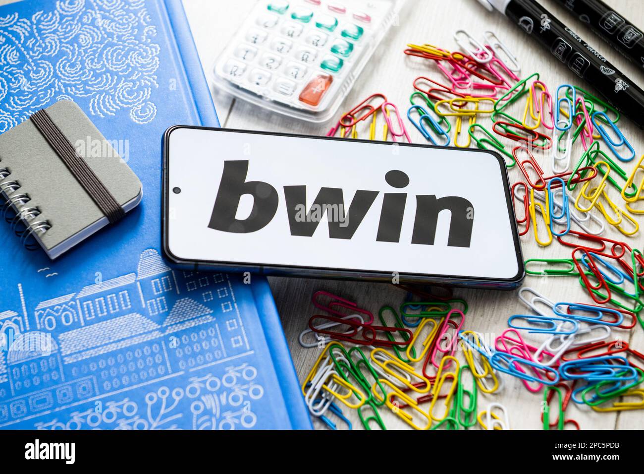 In this photo illustration a Bwin logo seen displayed on a smartphone ...
