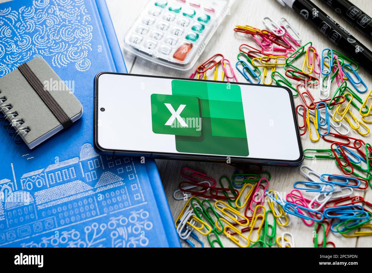 In this photo illustration a Microsoft Excel logo seen displayed on a ...
