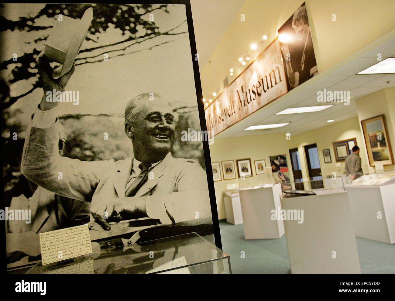 An exhibit at the Franklin D. Roosevelt American Heritage Center Museum ...