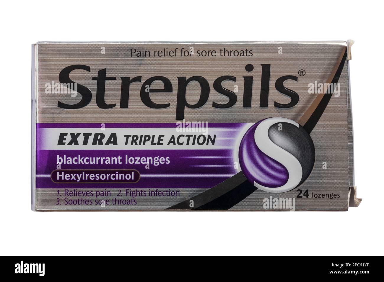 Strepsils extra triple action blackcurrant lozenges hi-res stock ...