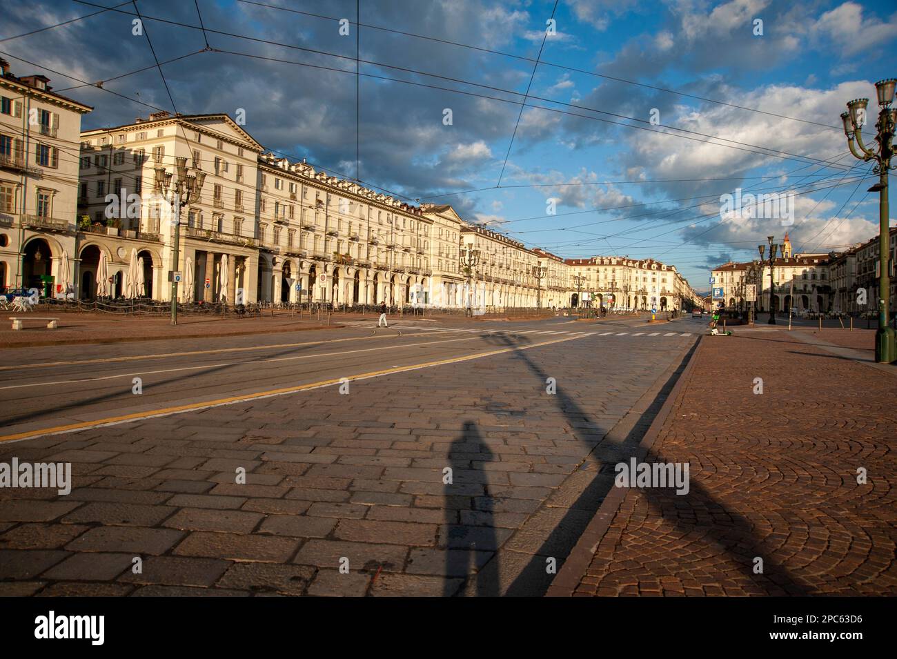 Italy. Turin. Vittorio Veneto Square. One of the largest squares in ...
