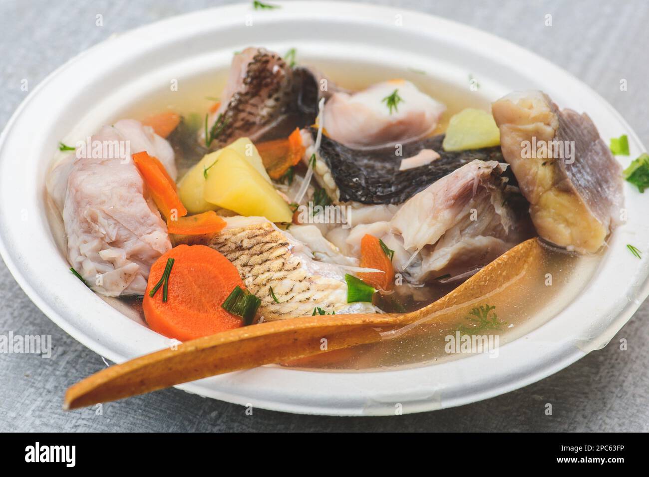 Hot fish soup with various vegetables in Kaziuko Muge or Saint Casimir ...