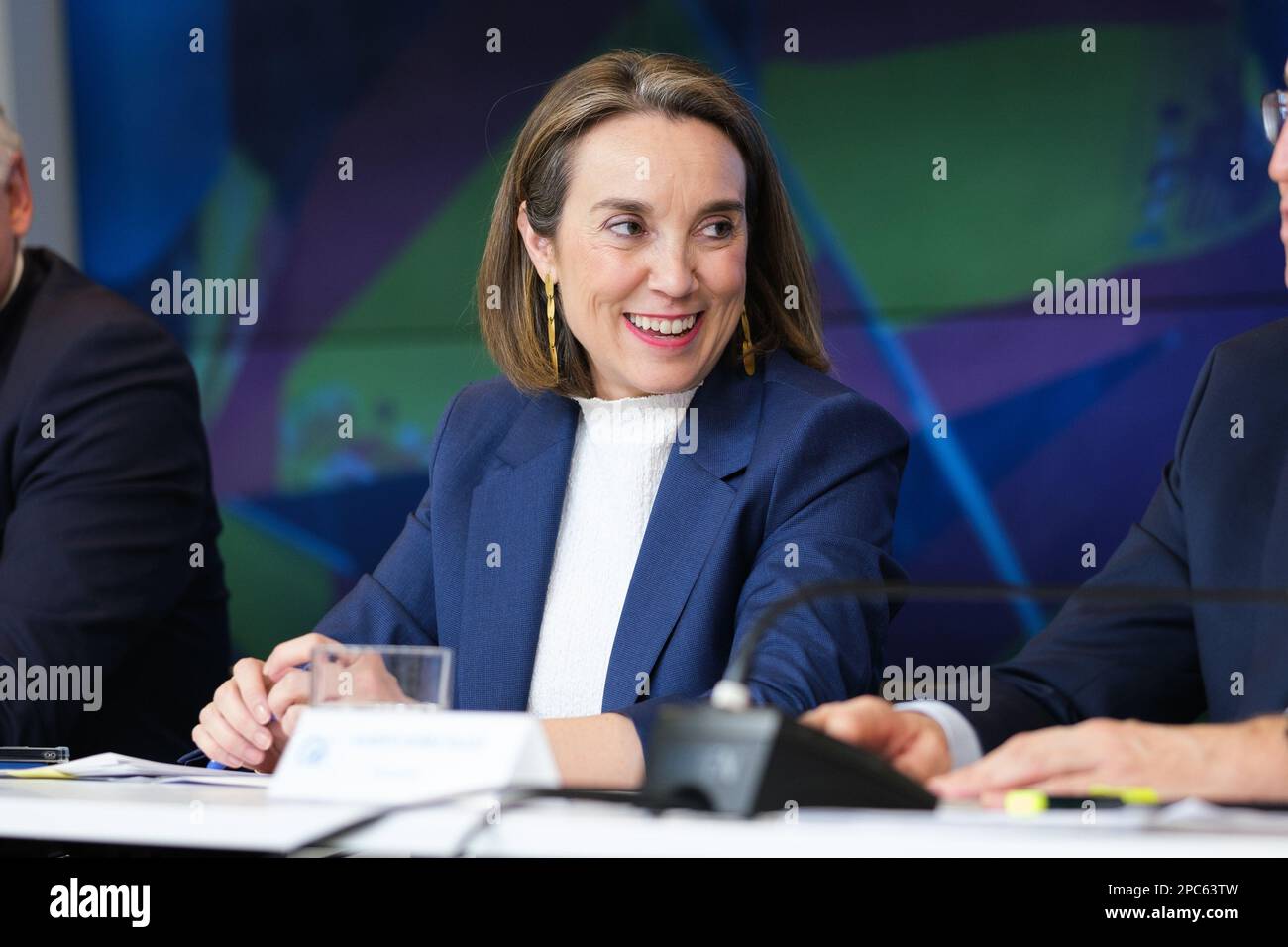 The PP spokeswoman in Congress, Cuca Gamarra seen during the meeting of ...