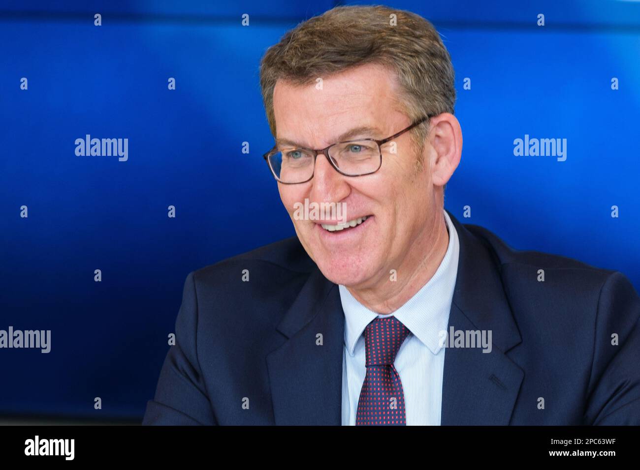 President of the Popular Party, Alberto Nuñez Feijoo seen during the ...