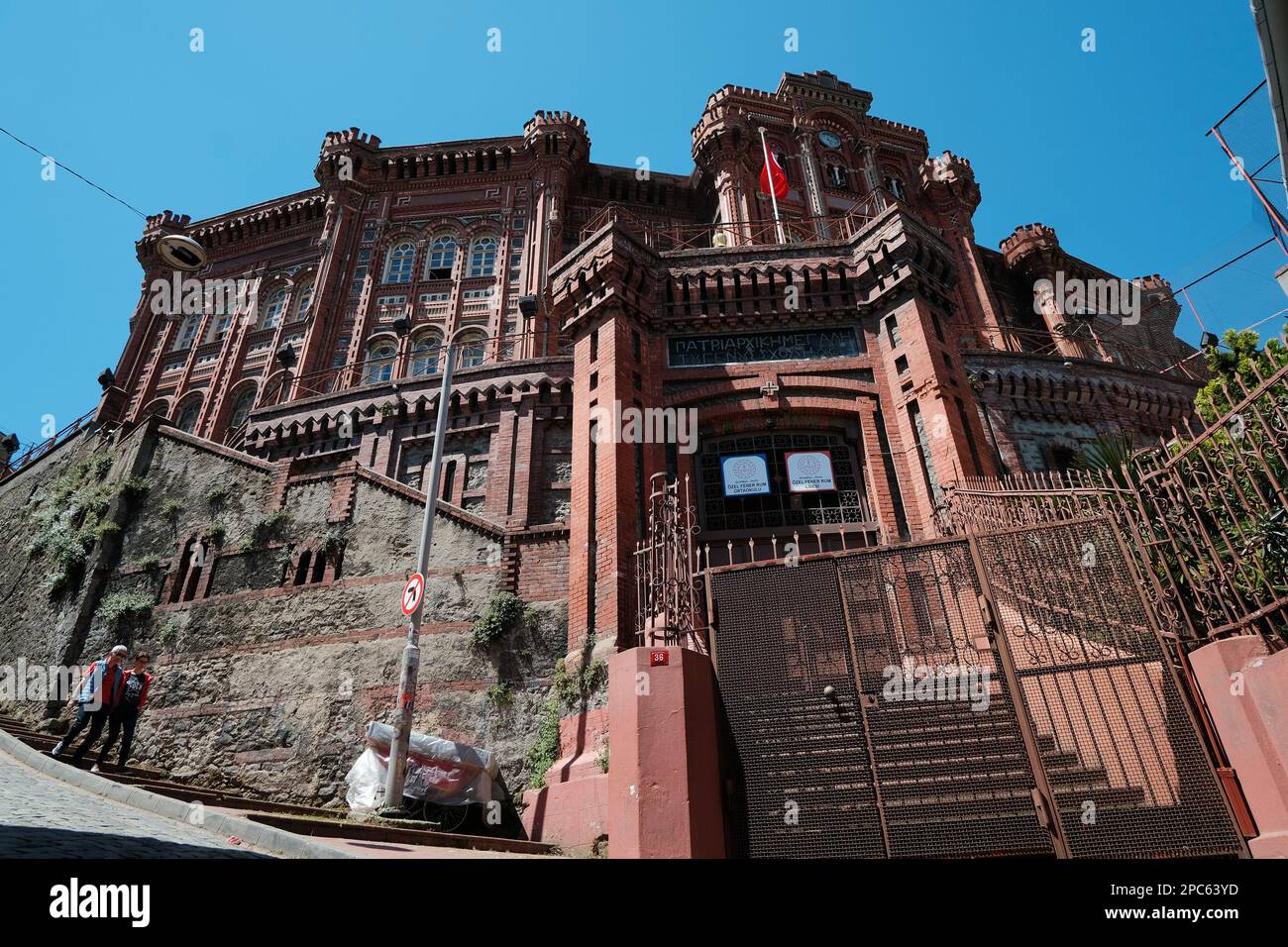Balat, Istanbul, Turkey - May 20, 2022. Historical Fener Rum Highschool ...