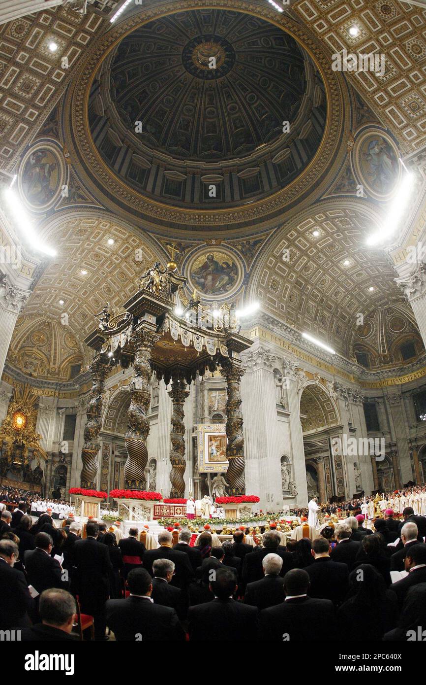 Overview of St. Peter's Basilica where Pope Benedict XVI celebrates the ...