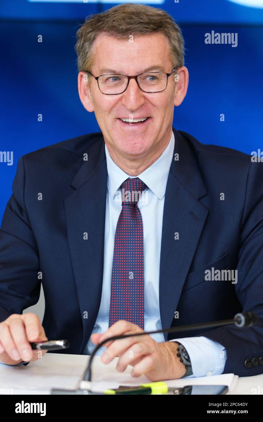 President of the Popular Party, Alberto Nuñez Feijoo seen during the ...