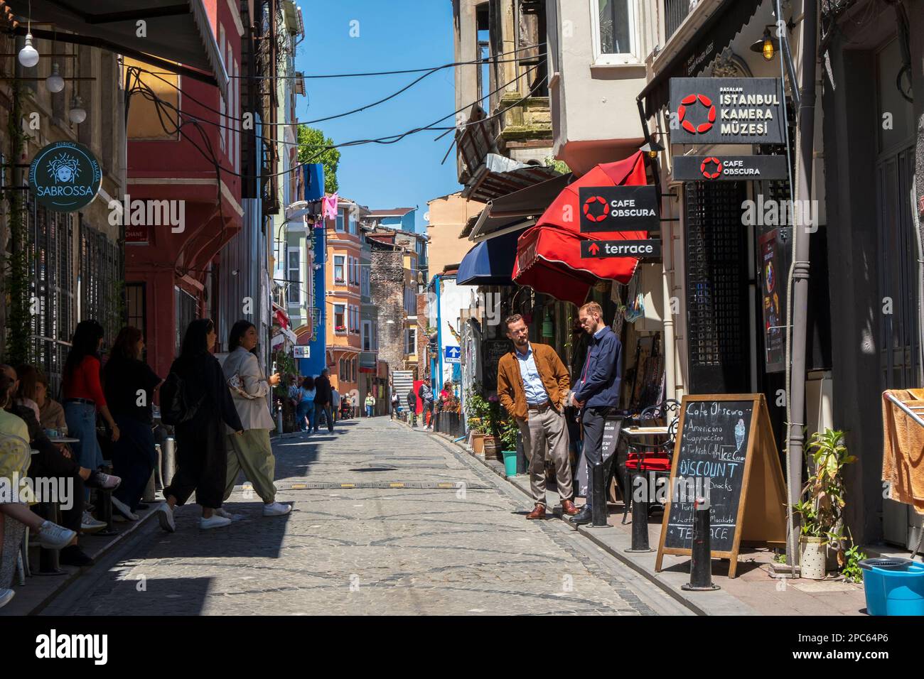 Istanbul, Turkey - May 20, 2022. Traditional colorful building ...