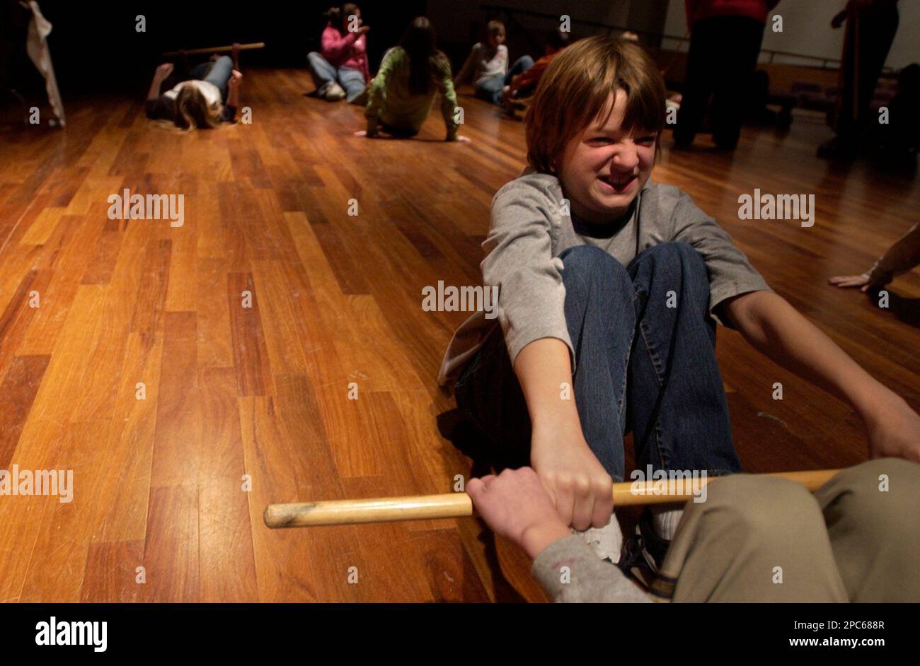 Willow Hill Elementary student Hunter Hillock, 11, grimaces while ...