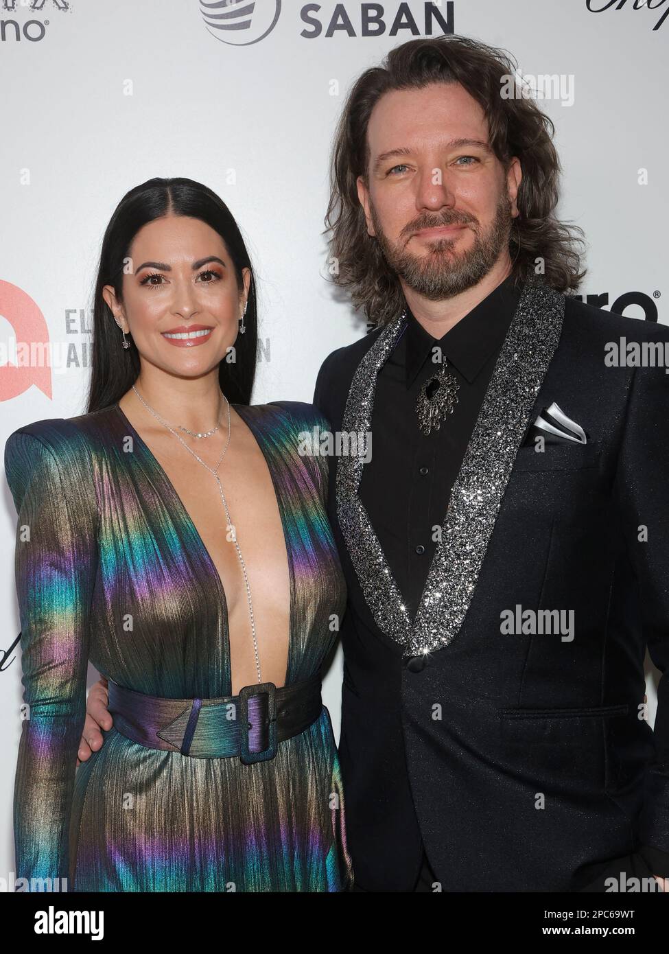 Jennifer HuYoung and JC Chasez attend the Elton John AIDS Foundation's 31st Annual Academy ...