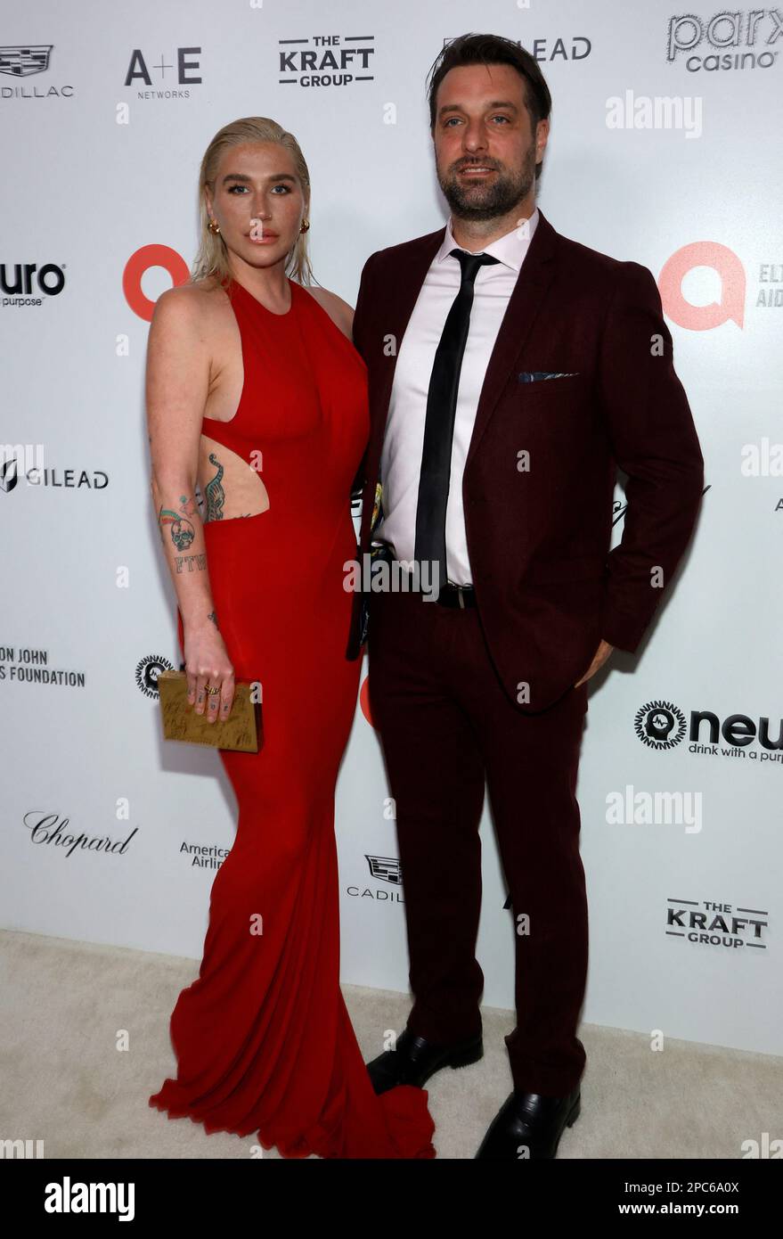Kesha and Lagan Sebert attend the Elton John AIDS Foundation's 31st ...