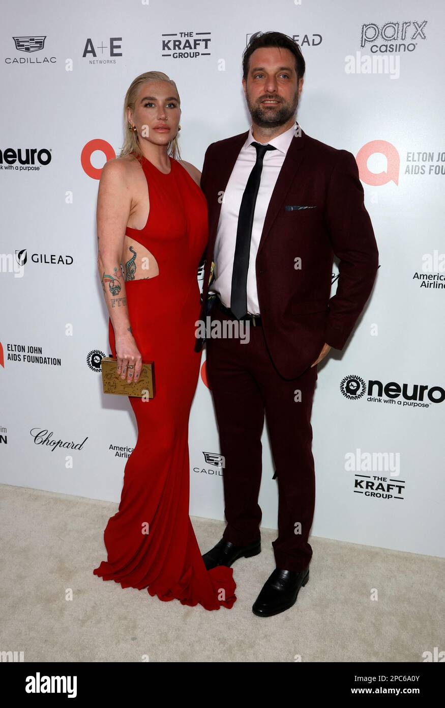 Kesha and Lagan Sebert attend the Elton John AIDS Foundation's 31st ...