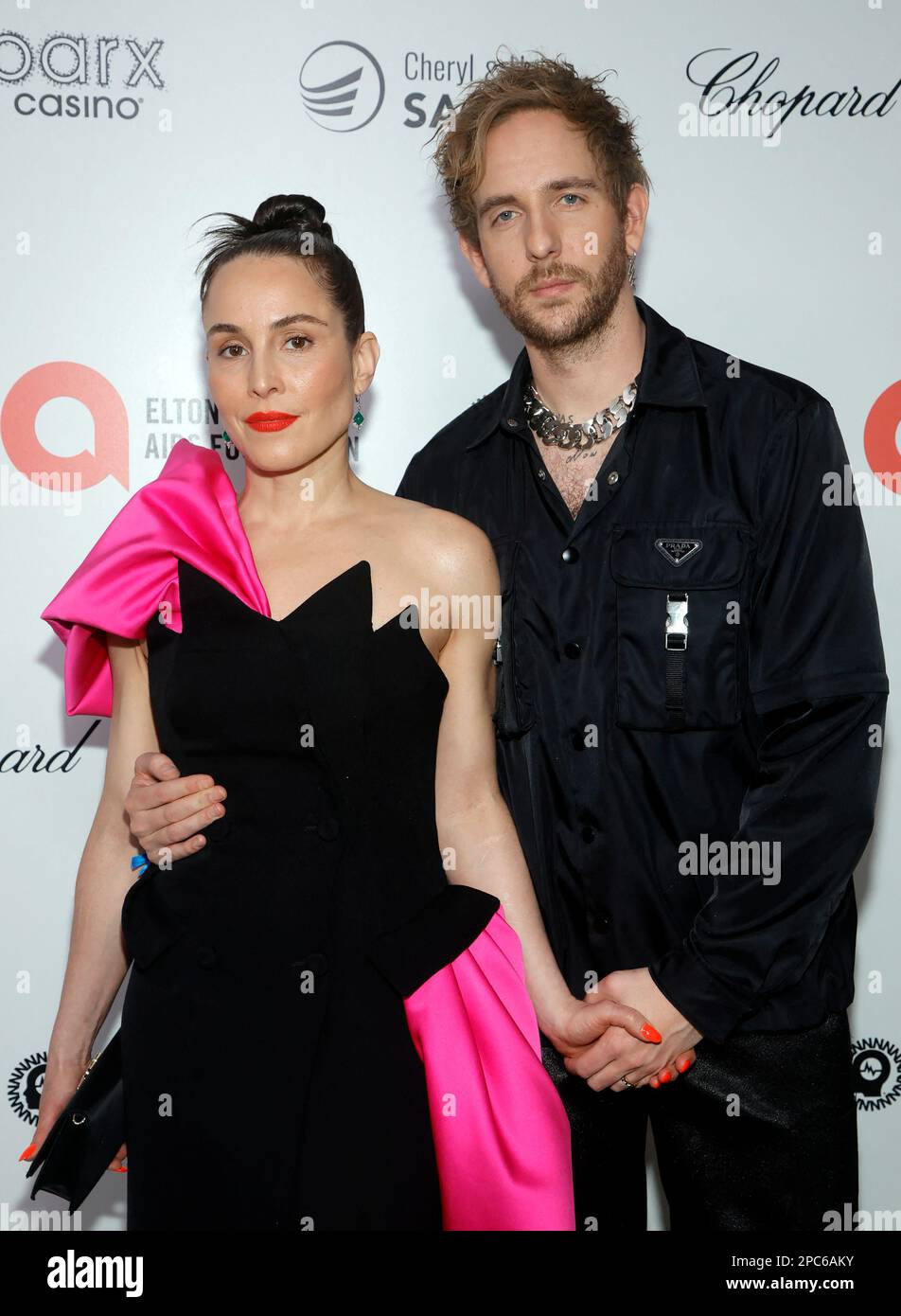 Noomi Rapace and Victor Thell attend the Elton John AIDS Foundation's 31st Annual Academy Awards ...