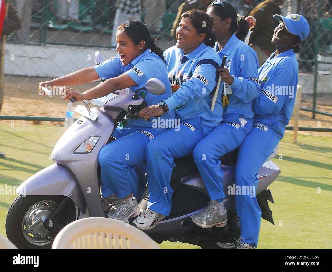 Indian women cricket team members from right, Amita Sharma, captain ...