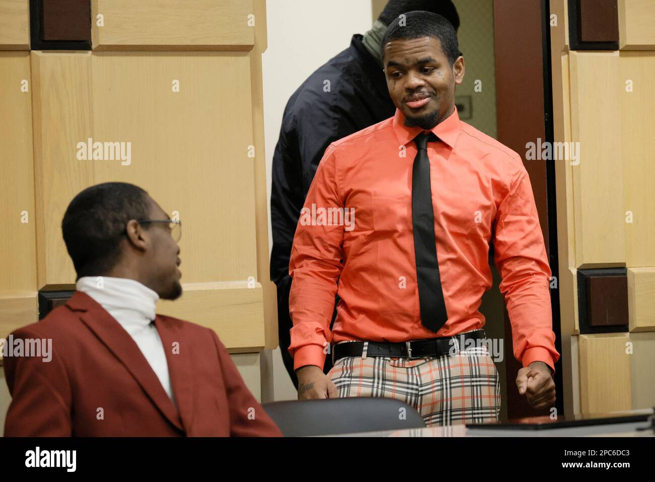 Shooting suspect Michael Boatwright shares a glance with suspected ...
