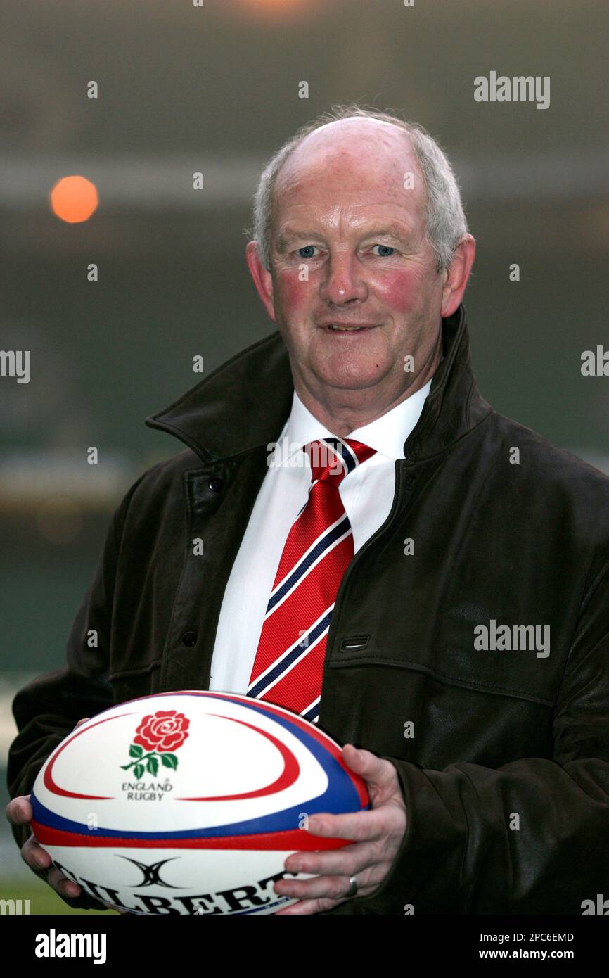 New England rugby union manager Brian Ashton poses for photographers at ...