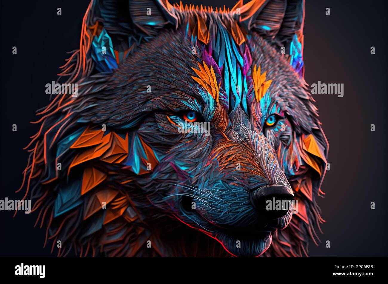 Wolf face logo hi-res stock photography and images - Alamy