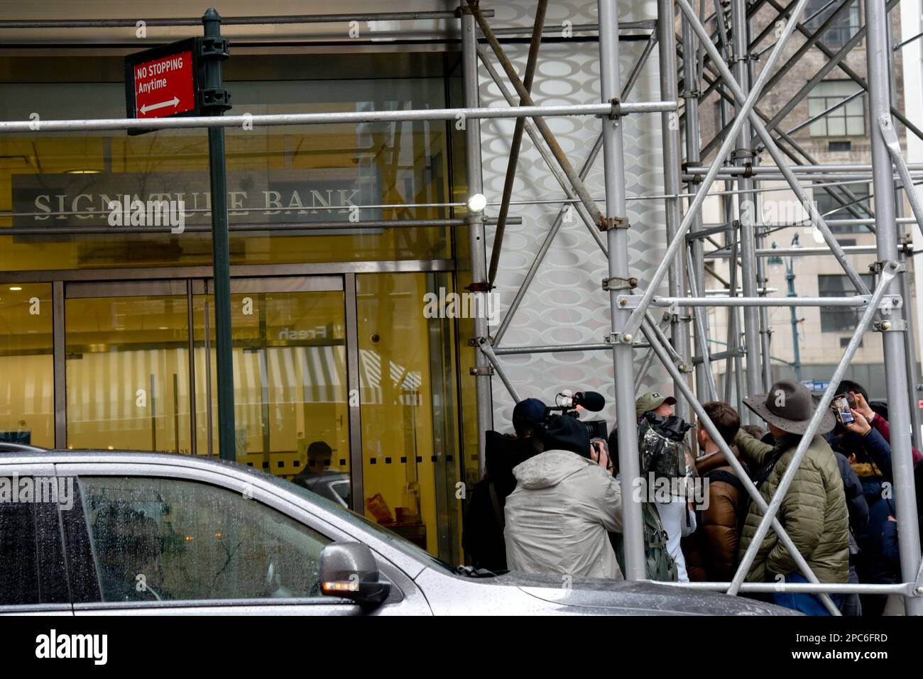 New York, USA. 13th Mar, 2023. A view of the Signature Bank branch on ...