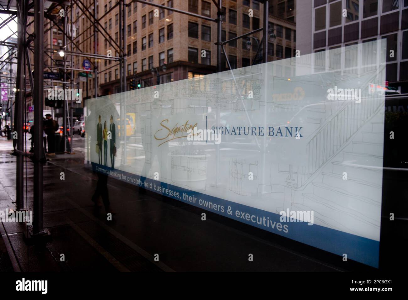 New York, USA. 13th Mar, 2023. A view of the Signature Bank branch on ...