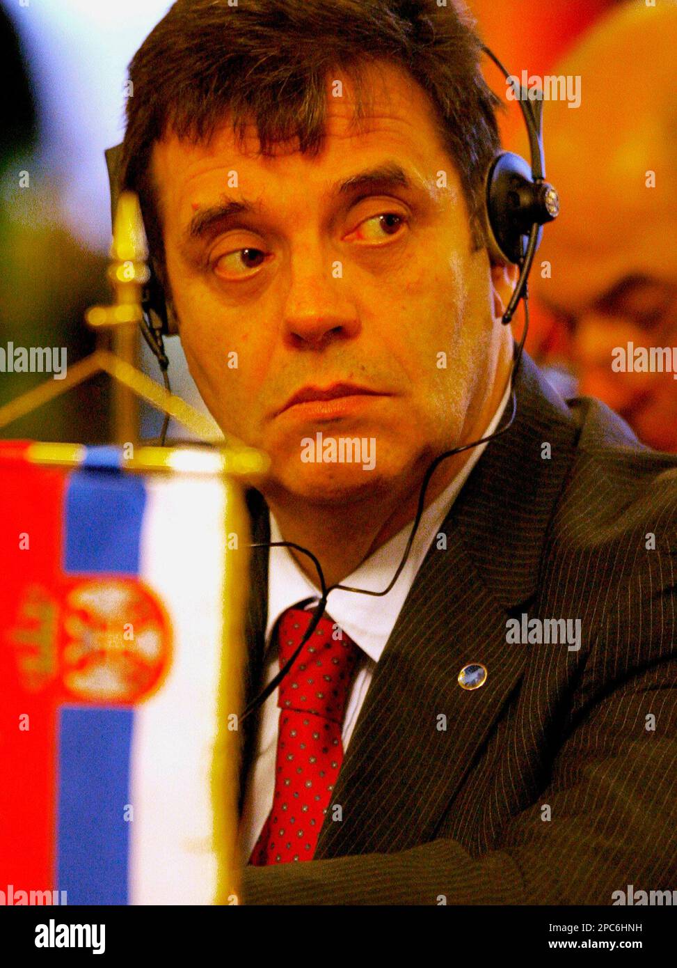 Serbian Prime Minister Vojislav Kostunica looks on during the one-day ...