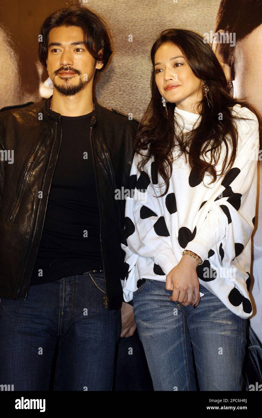 Taiwan actress Shu Qi, right, and Japanese actor Takeshi Kaneshiro pose ...
